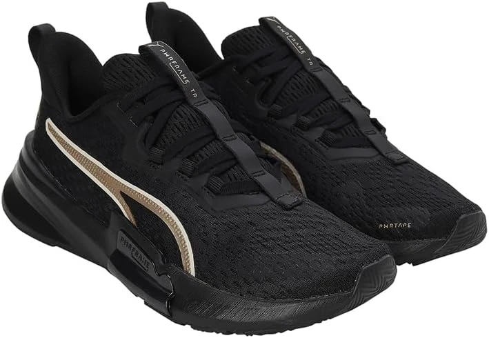 PUMA Women's Power Frame V2 Love Logo Training Shoe, Black
